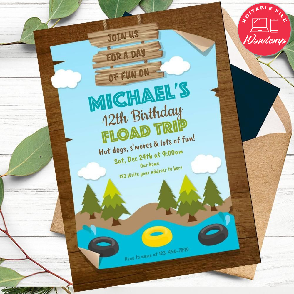 Float Trip Invitation Customizable Template | Wowtemp