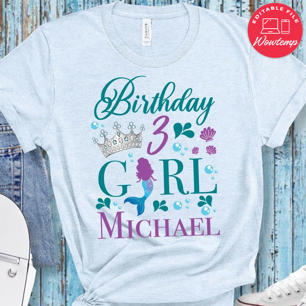 Mermaid Tail Birthday Girl PNG file template | Wowtemp