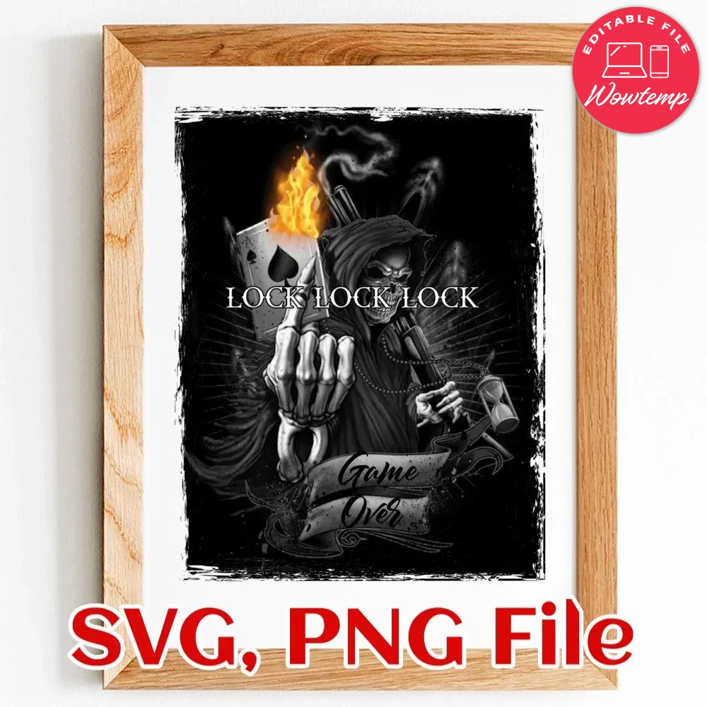 Skull game over PNG file template | Wowtemp