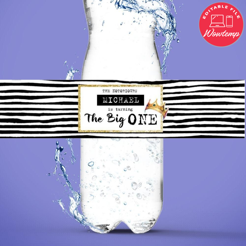 Notorious Birthday party Water Bottle Label Template | Wowtemp