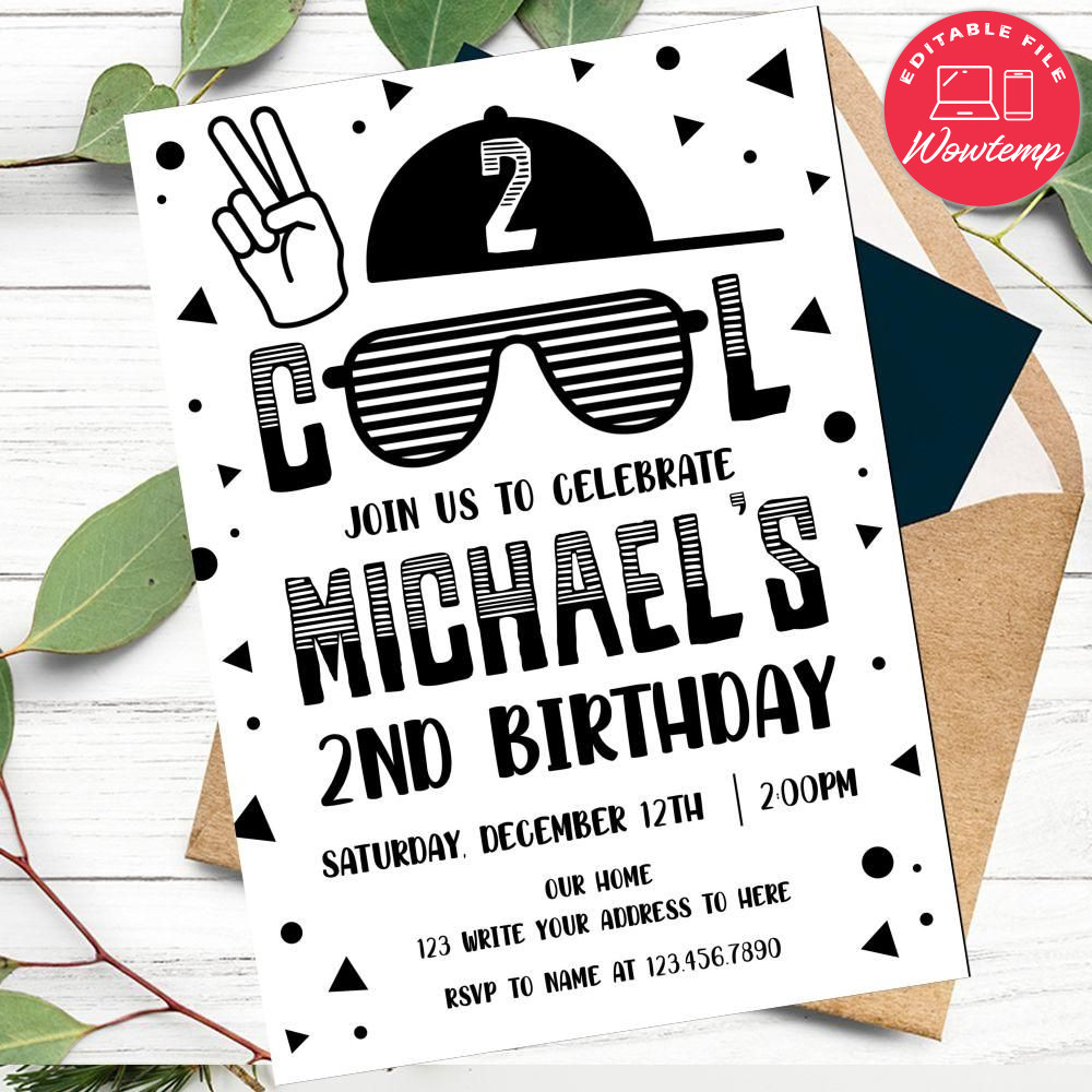 Two cool Invitation Customizable Template DIY | Wowtemp