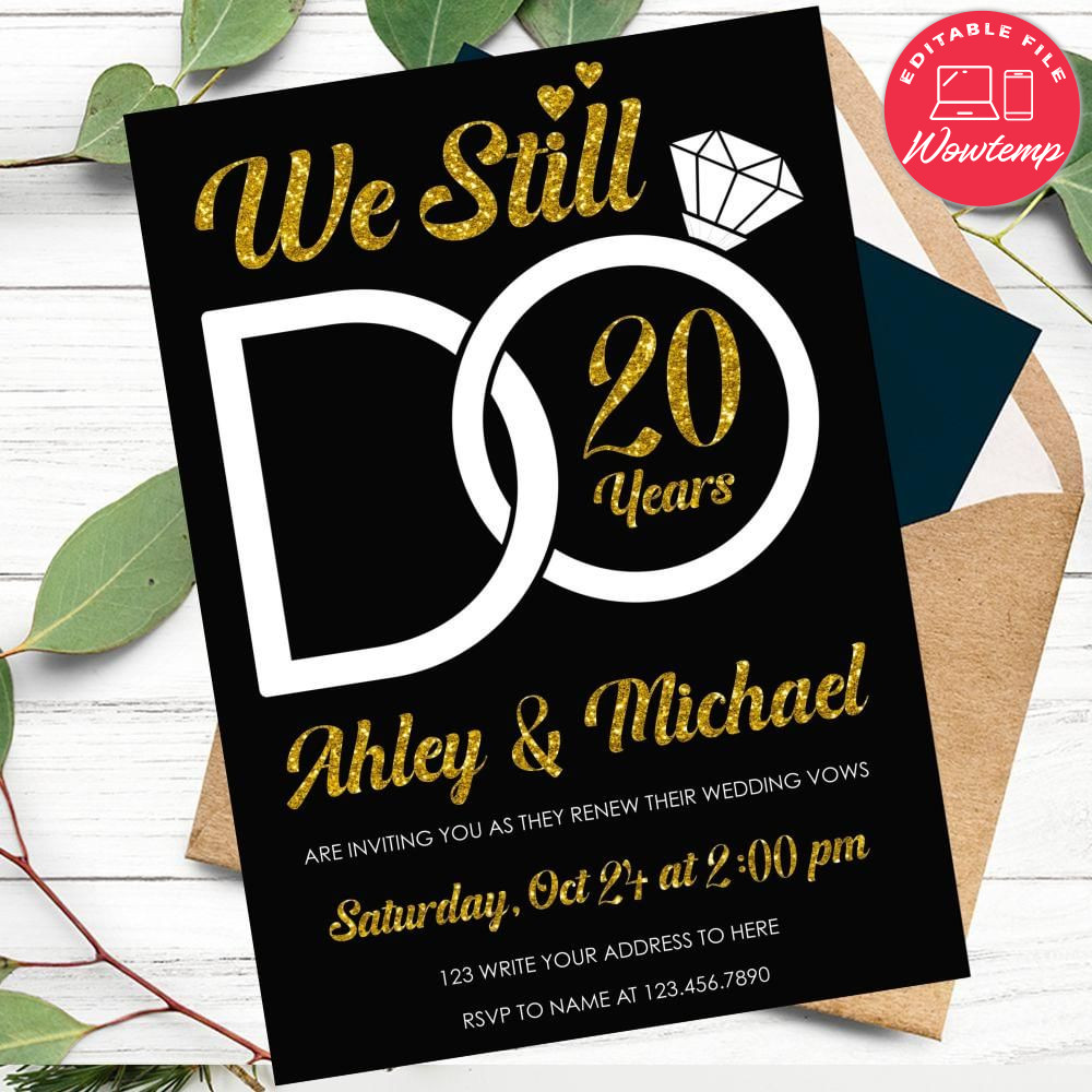 We Still Do Invitation Anniversary Customizable Template DIY | Wowtemp