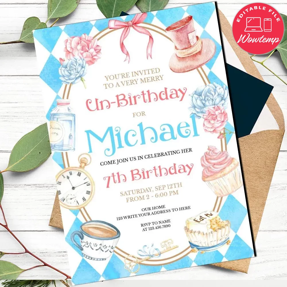 Unbirthday Invitation Customizable Template Instant Download | Wowtemp