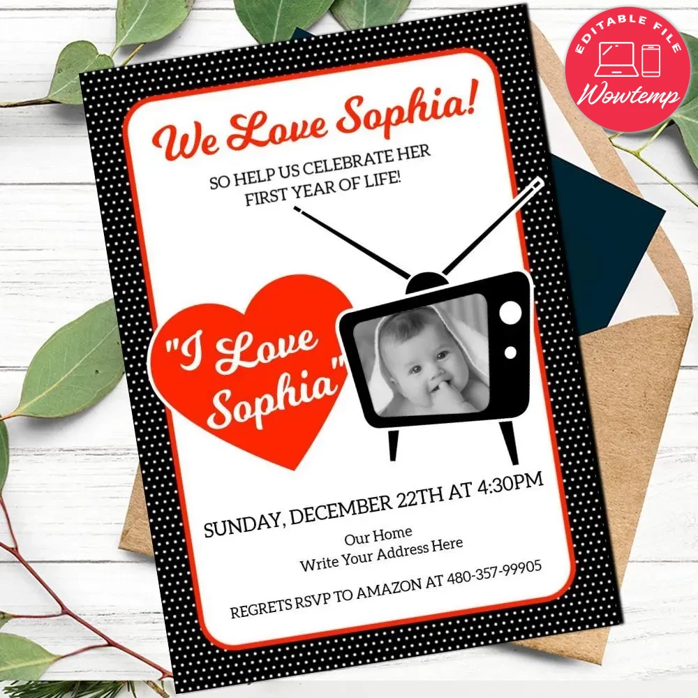 I Love Lucy Invitation Printable Instant Download | Wowtemp