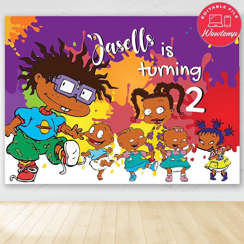 African Rugrats Birthday Boy Banner Backdrop Printable DIY | Wowtemp