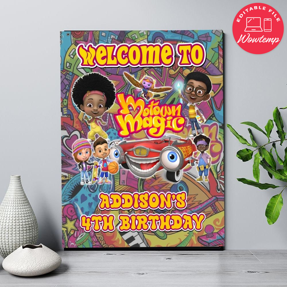 Motown Magic Birthday Welcome Sign Digital File Printable DIY | Wowtemp