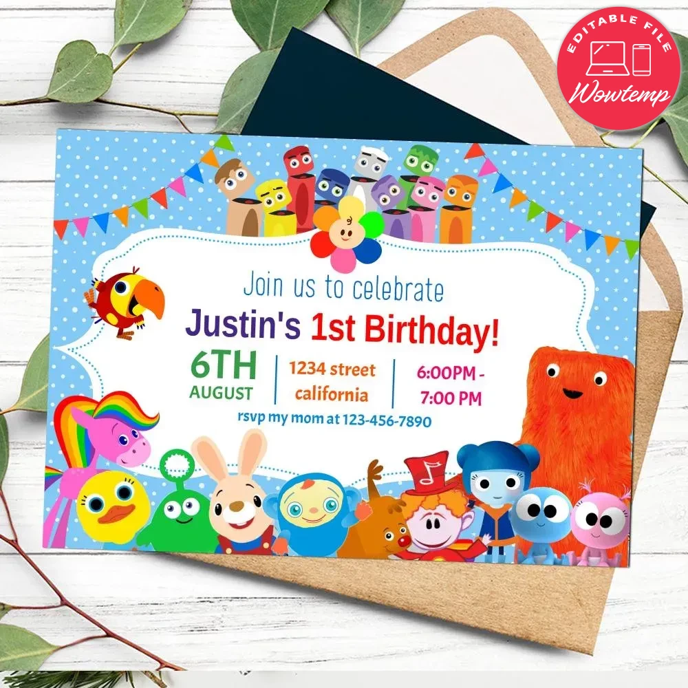 BabyFirst Birthday Invitation Customizable Template DIY | Wowtemp