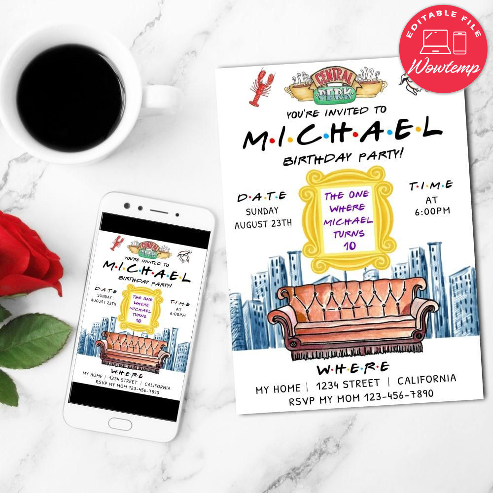 Friends Invitation Customizable Template | Wowtemp