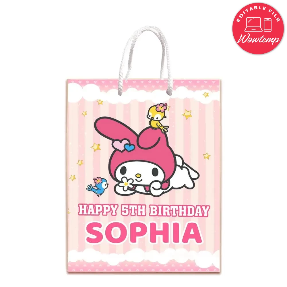 My Melody Gift Bag Label Template Printable DIY | Wowtemp
