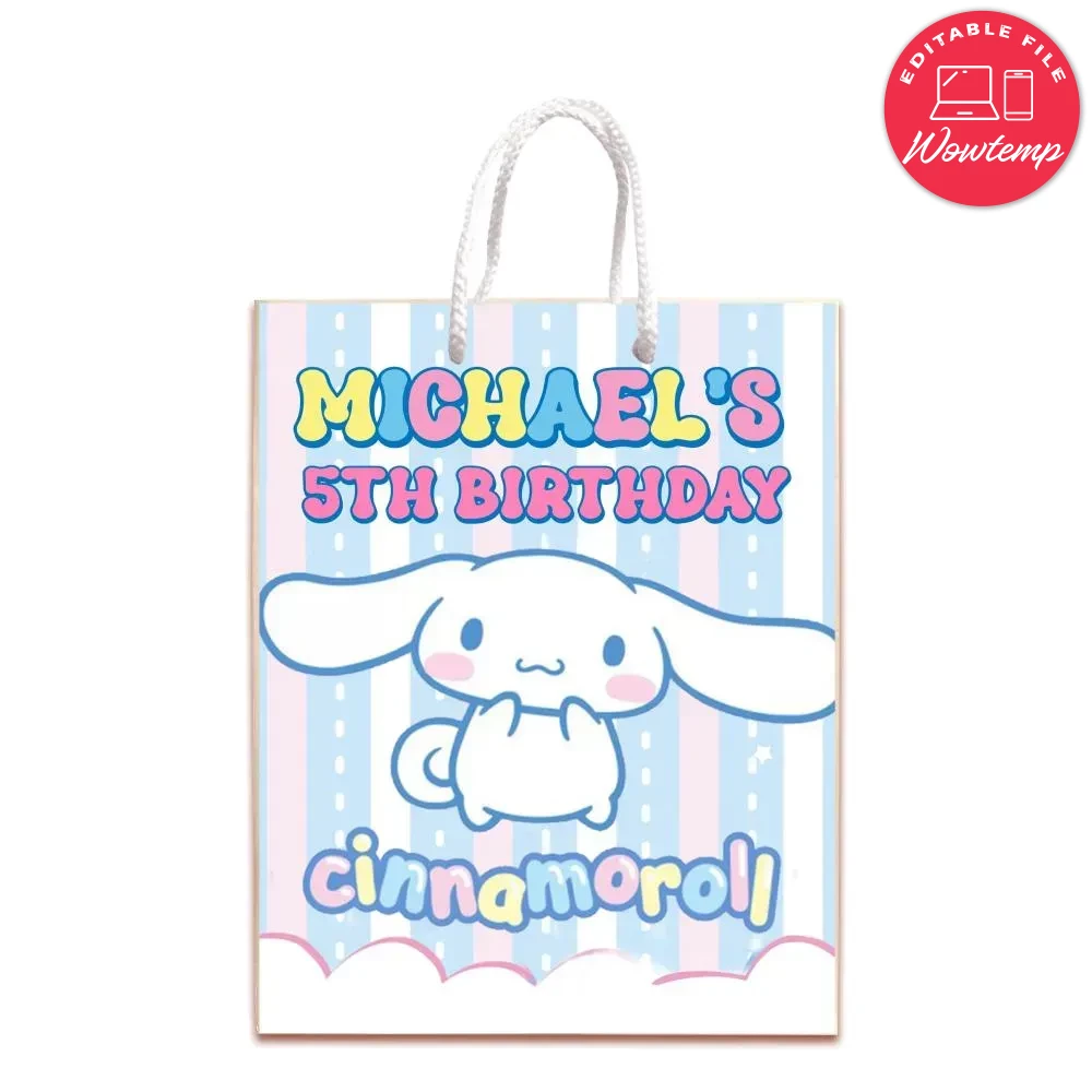 Cinnamoroll Gift Bag Label Template Printable DIY | Wowtemp