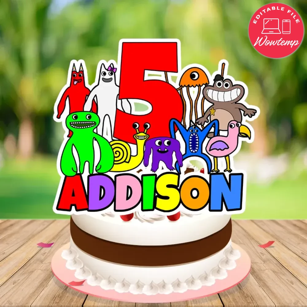 Garten of banban Birthday Cake Topper Template Printable | Wowtemp