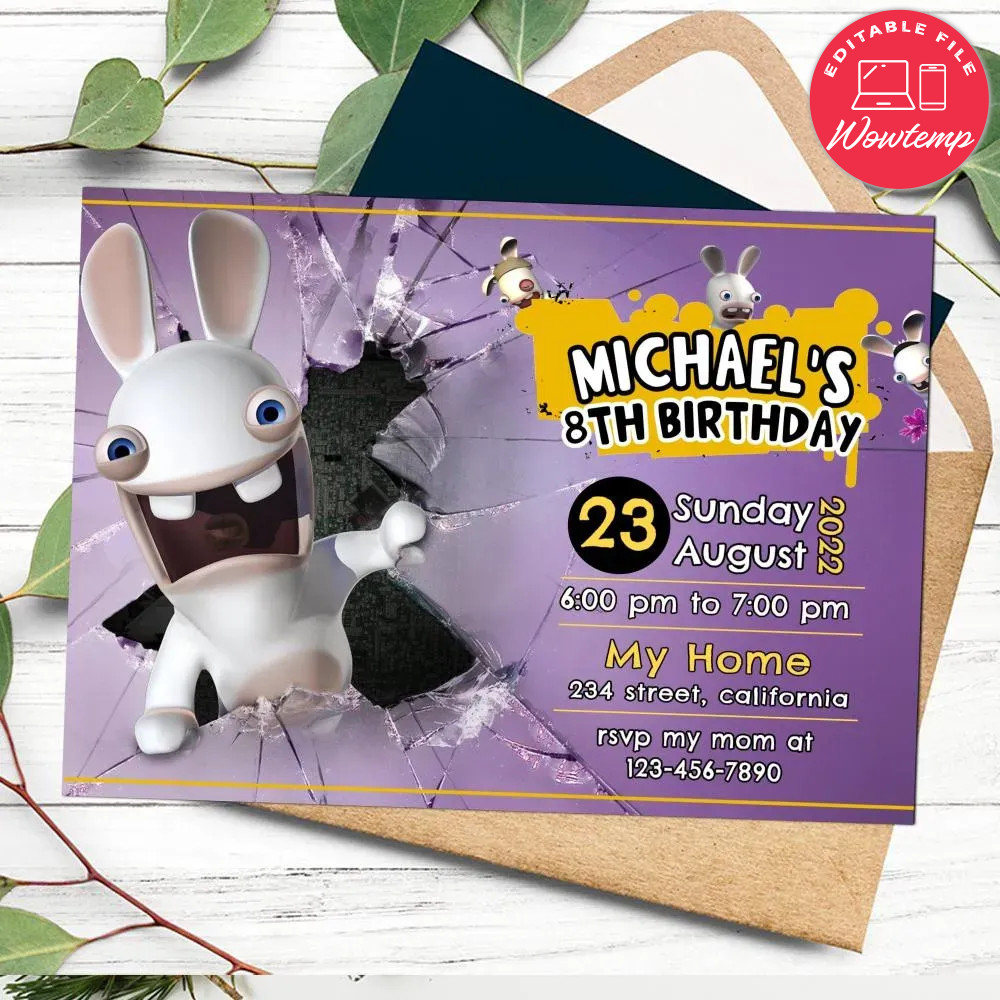 Rabbids Flyer Customizable Template DIY | Wowtemp