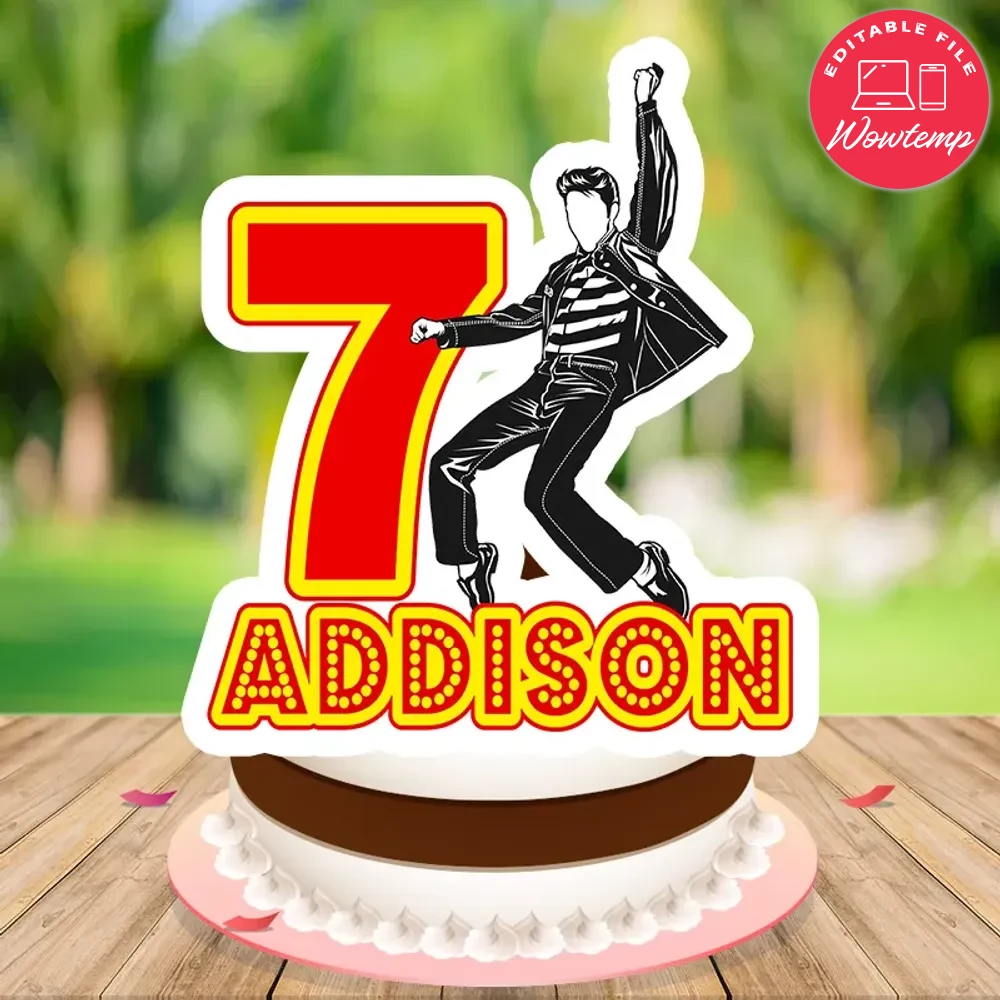 Elvis Birthday Cake Topper Template Printable | Wowtemp