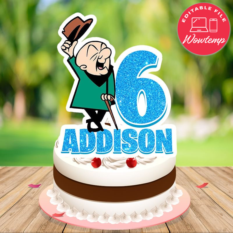 Mr magoo Birthday Cake Topper Template Printable | Zingtemp