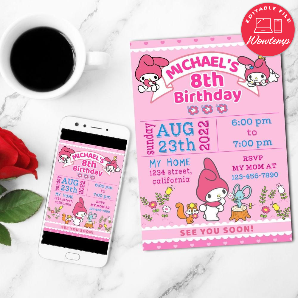 Melody Invitation Customizable Template DIY | Wowtemp