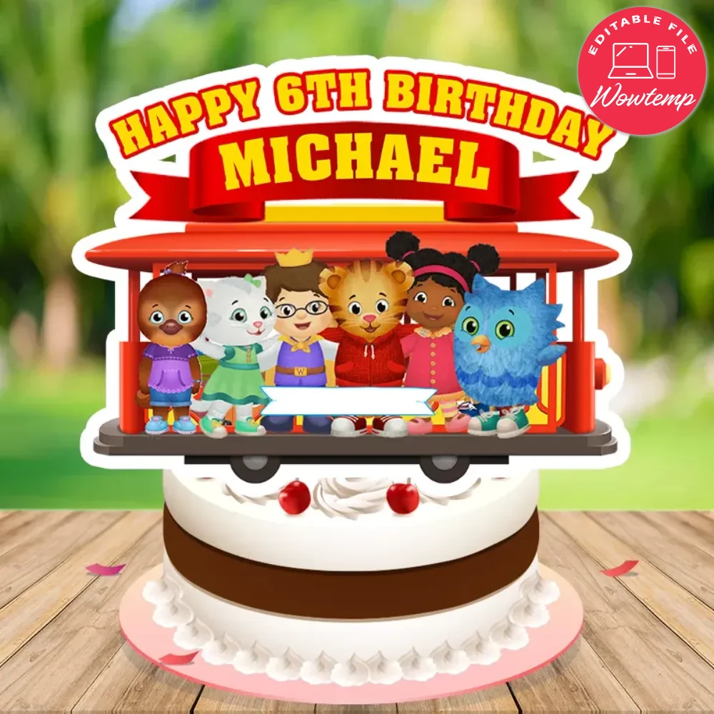Daniel Tiger Cake Topper Template Printable DIY | Wowtemp