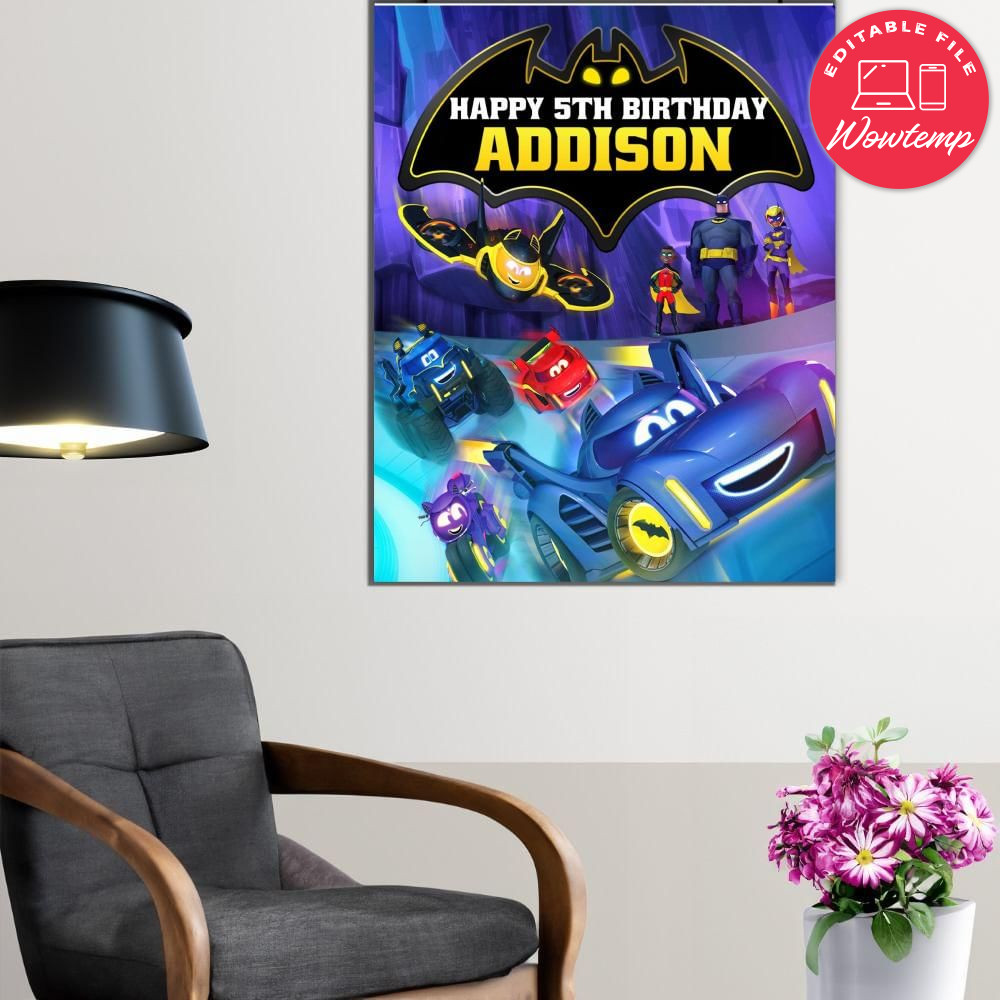 Batwheels Birthday Welcome Sign Digital File Printable DIY | Wowtemp