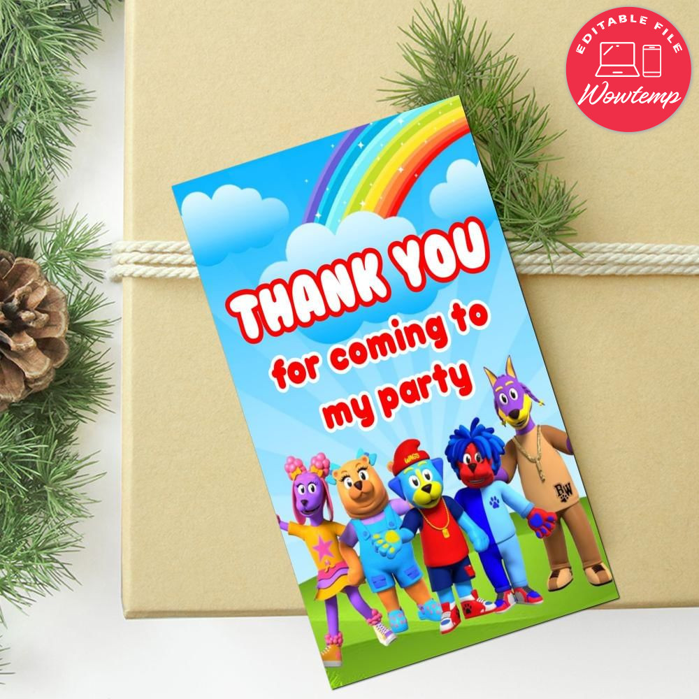 Doggyland Thank You Tag Customizable Template | Wowtemp
