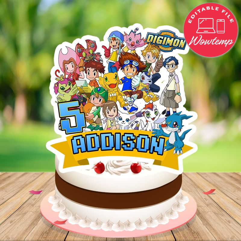 Digimon Birthday Cake Topper Template Printable | Wowtemp