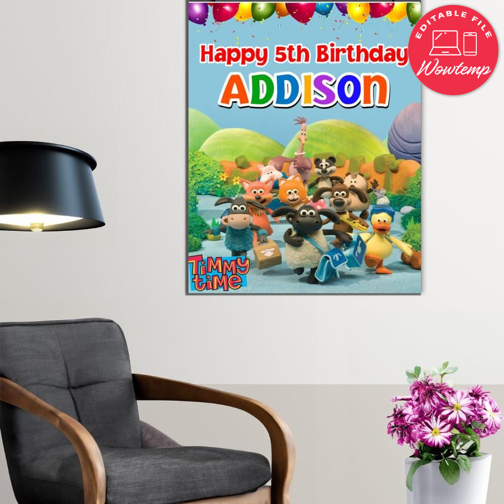 Timmy Time Birthday Welcome Sign Digital File Printable DIY | Wowtemp