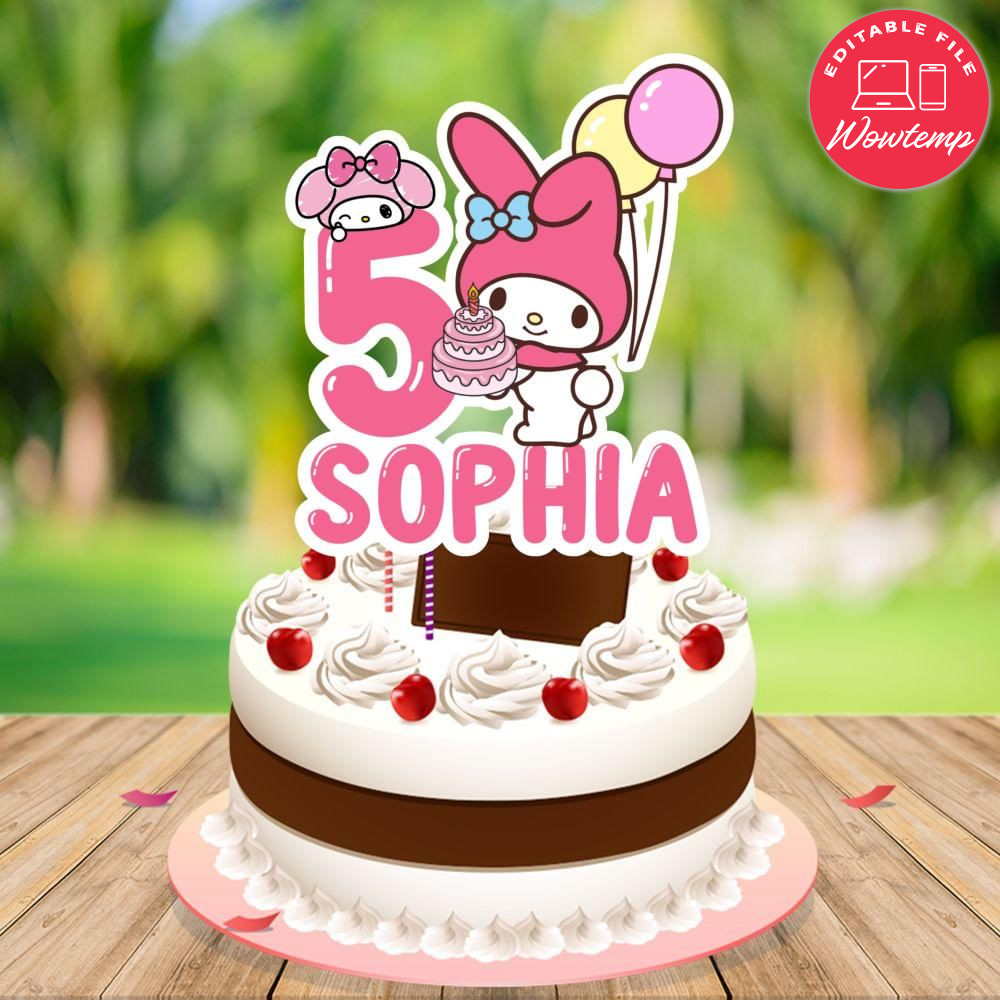 My Melody Birthday Cake Topper Template Printable | Wowtemp