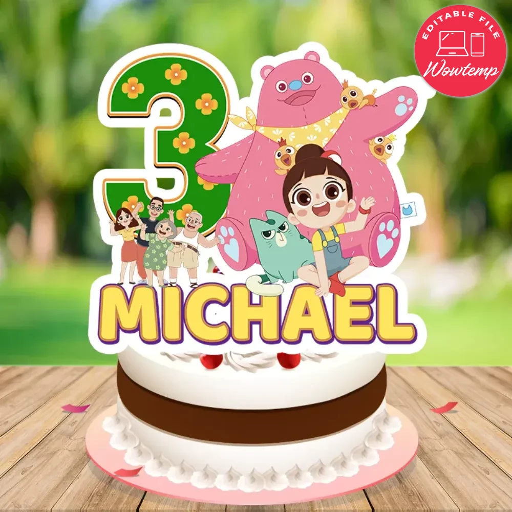 Luo Bao Bei Birthday Cake Topper Template Printable | Wowtemp