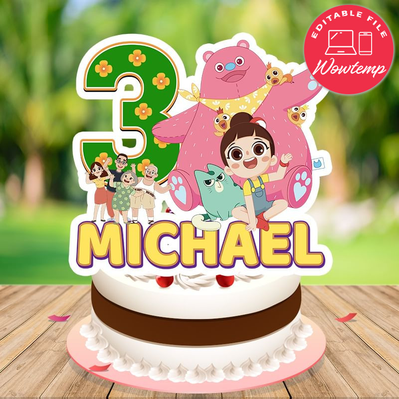 Luo Bao Bei Birthday Cake Topper Template Printable | Wowtemp
