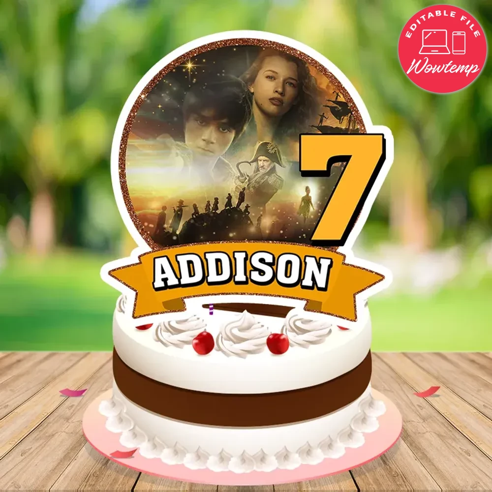 Peter Pan & Wendy Birthday Cake Topper Template Printable | Wowtemp