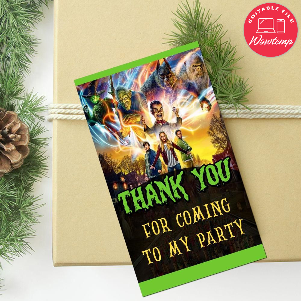 Goosebumps Thank You Tag Customizable Template | Wowtemp