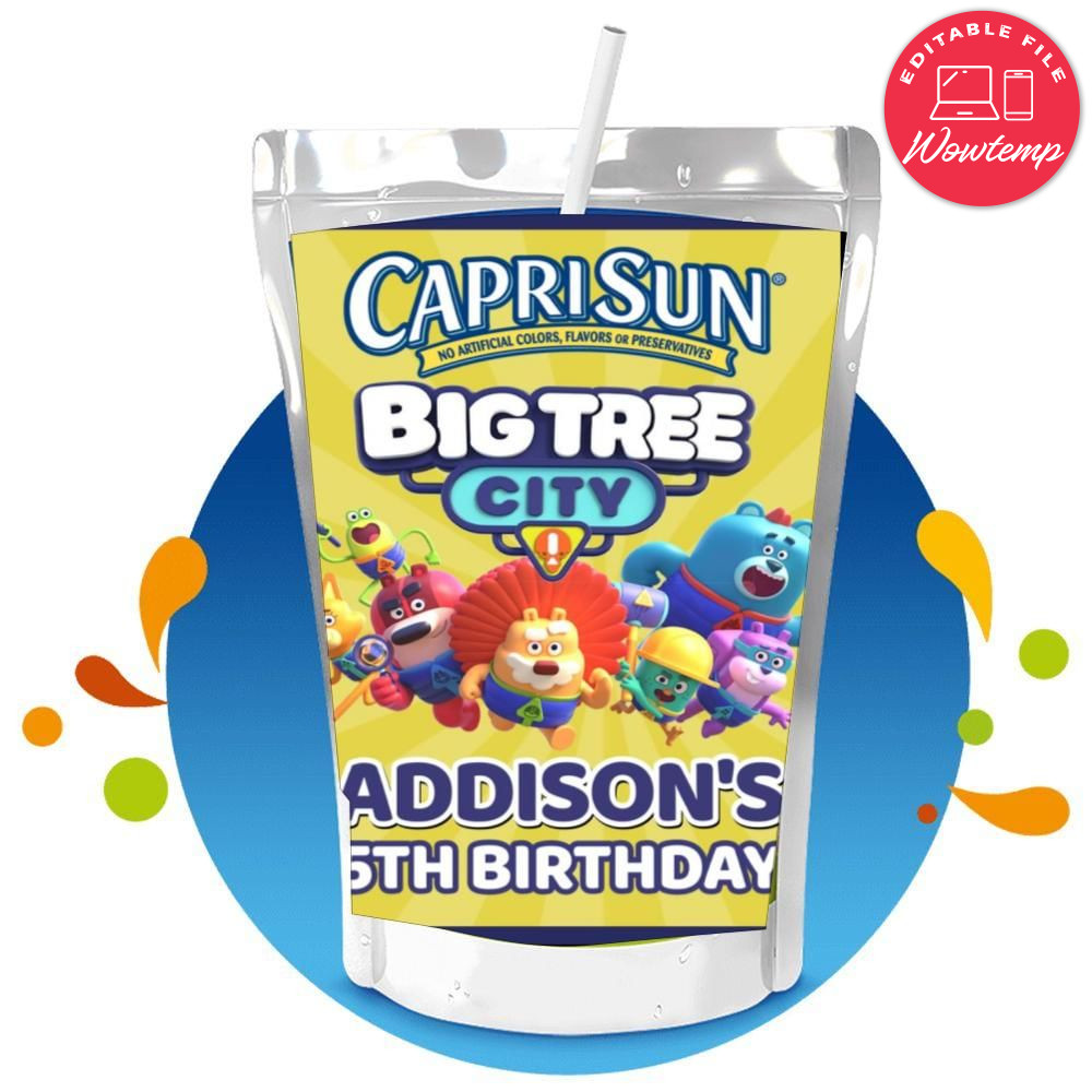Big Tree City Capri Sun Birthday Digital File Printable | Wowtemp