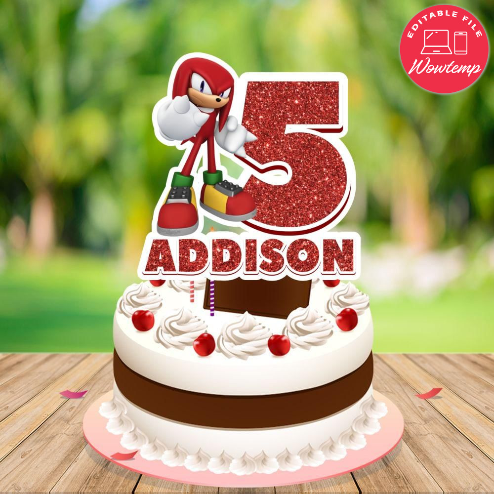 Knuckles Birthday Cake Topper Template Printable | Wowtemp