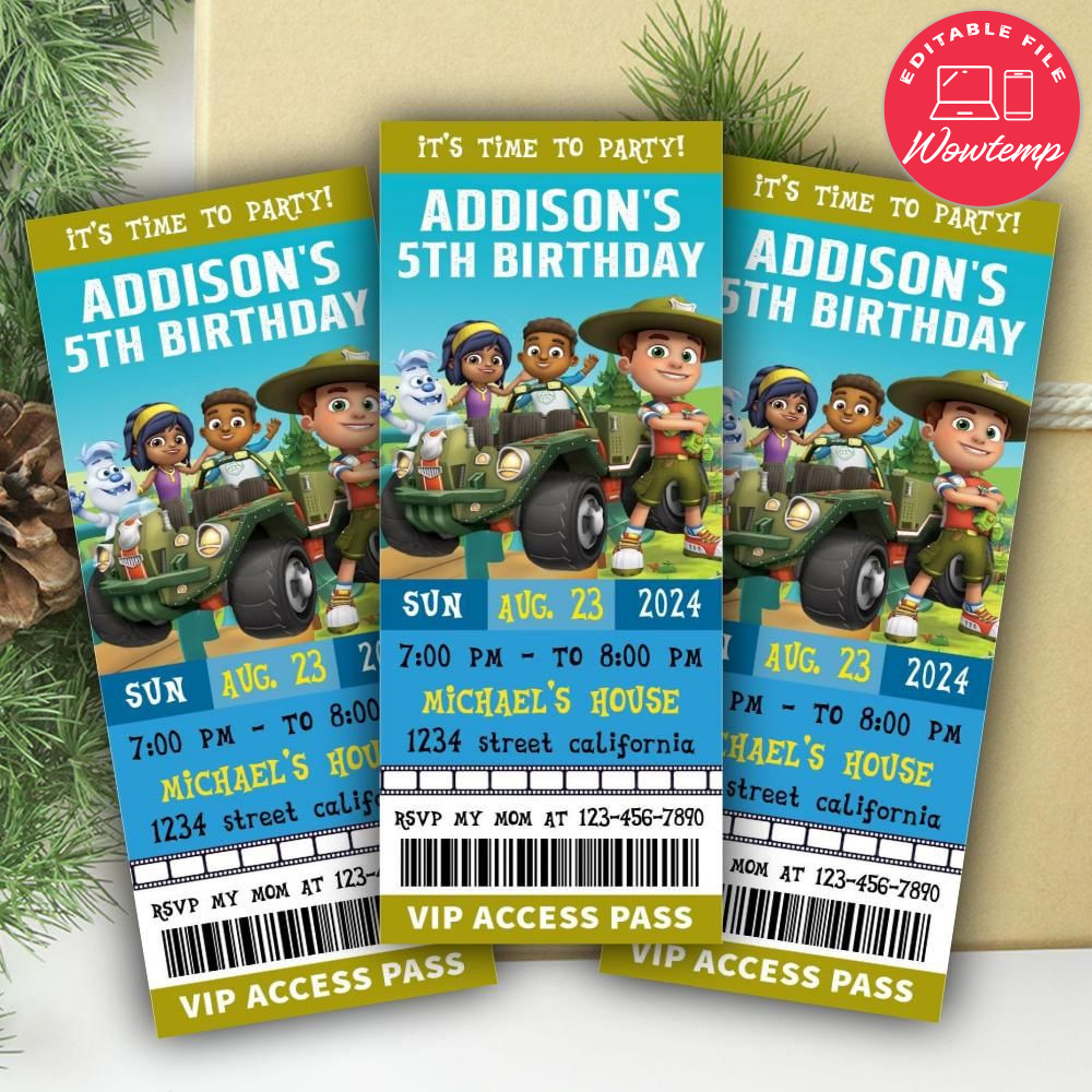 Ranger Rob Ticket Invitation Customizable Template | Wowtemp