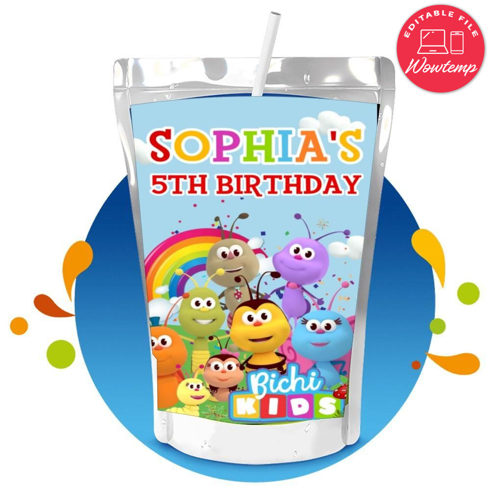 Bichikids Capri Sun Birthday Digital File Printable | Wowtemp