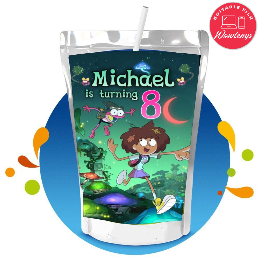 Amphibia Capri Sun Birthday Digital File Printable | Wowtemp