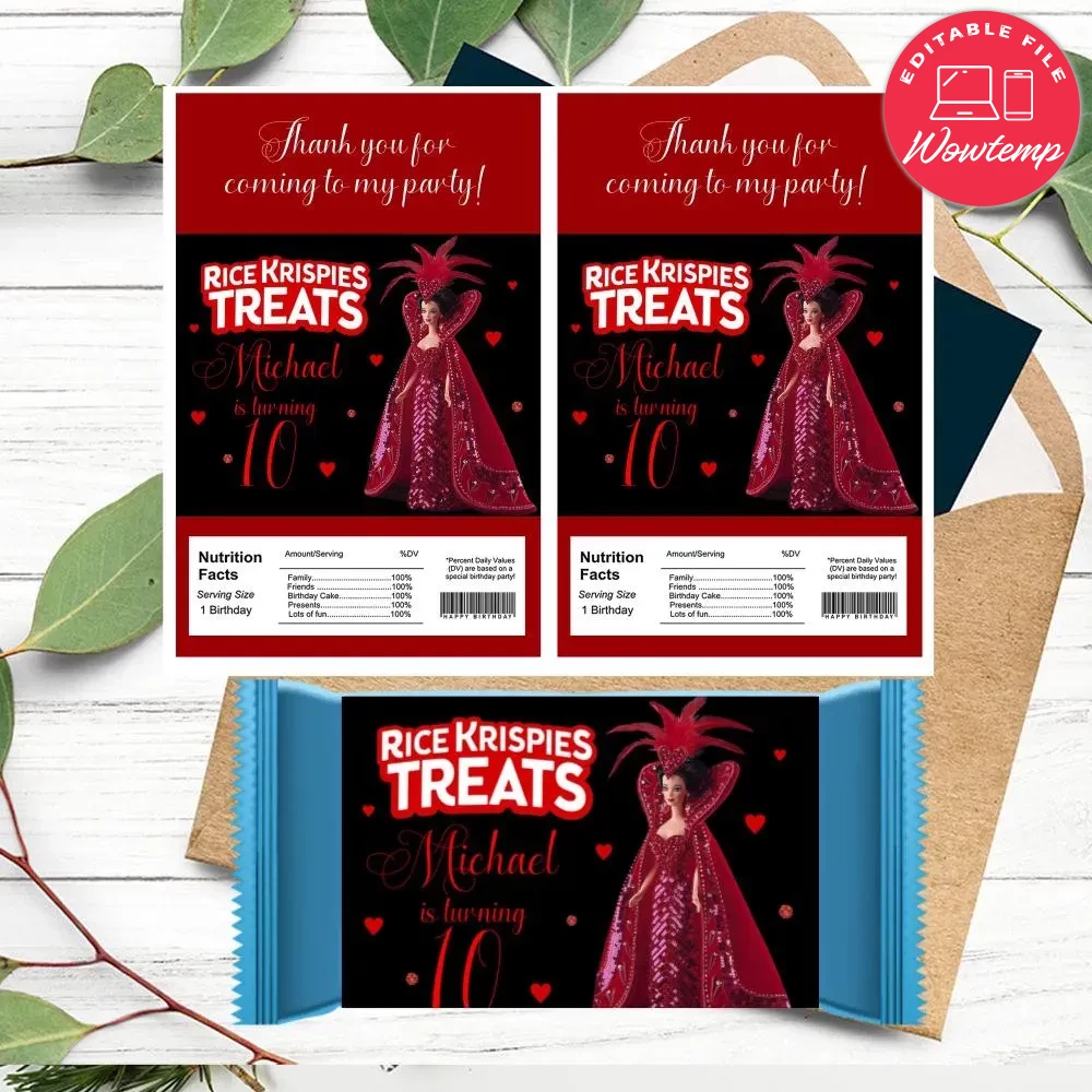 Barbie and queen of heart Rice Krispies Treats Template Printable | Wowtemp