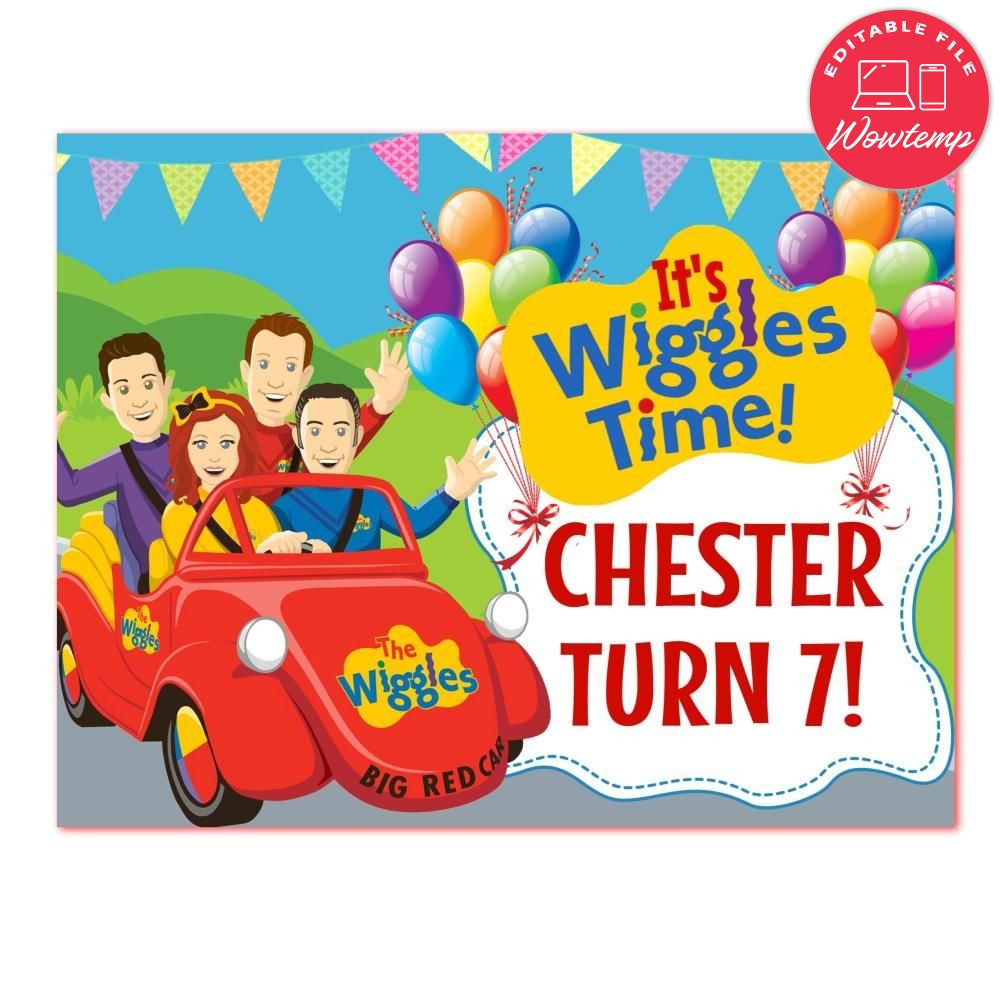 Wiggles Centerpiece Template Printable Instant Download | Wowtemp