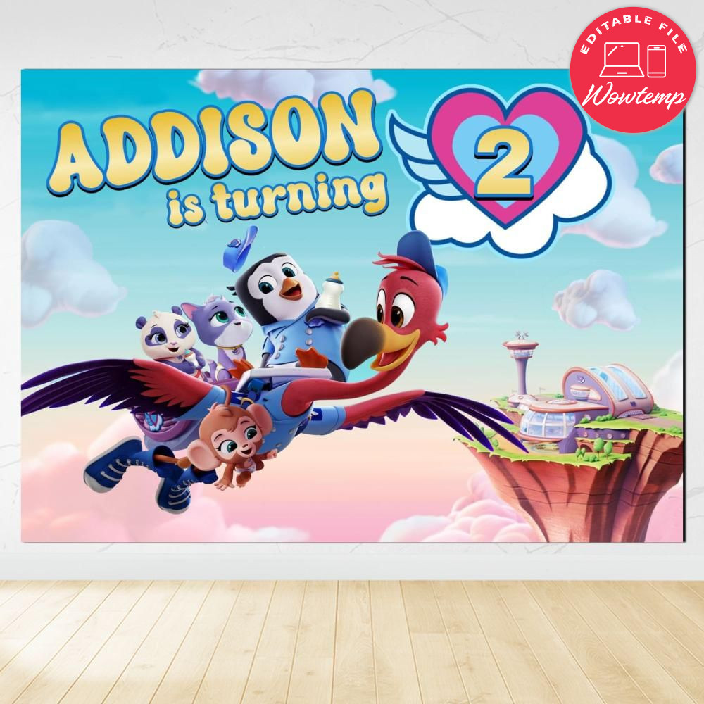 Disney TOTS Birthday Backdrop Digital File Template | Wowtemp