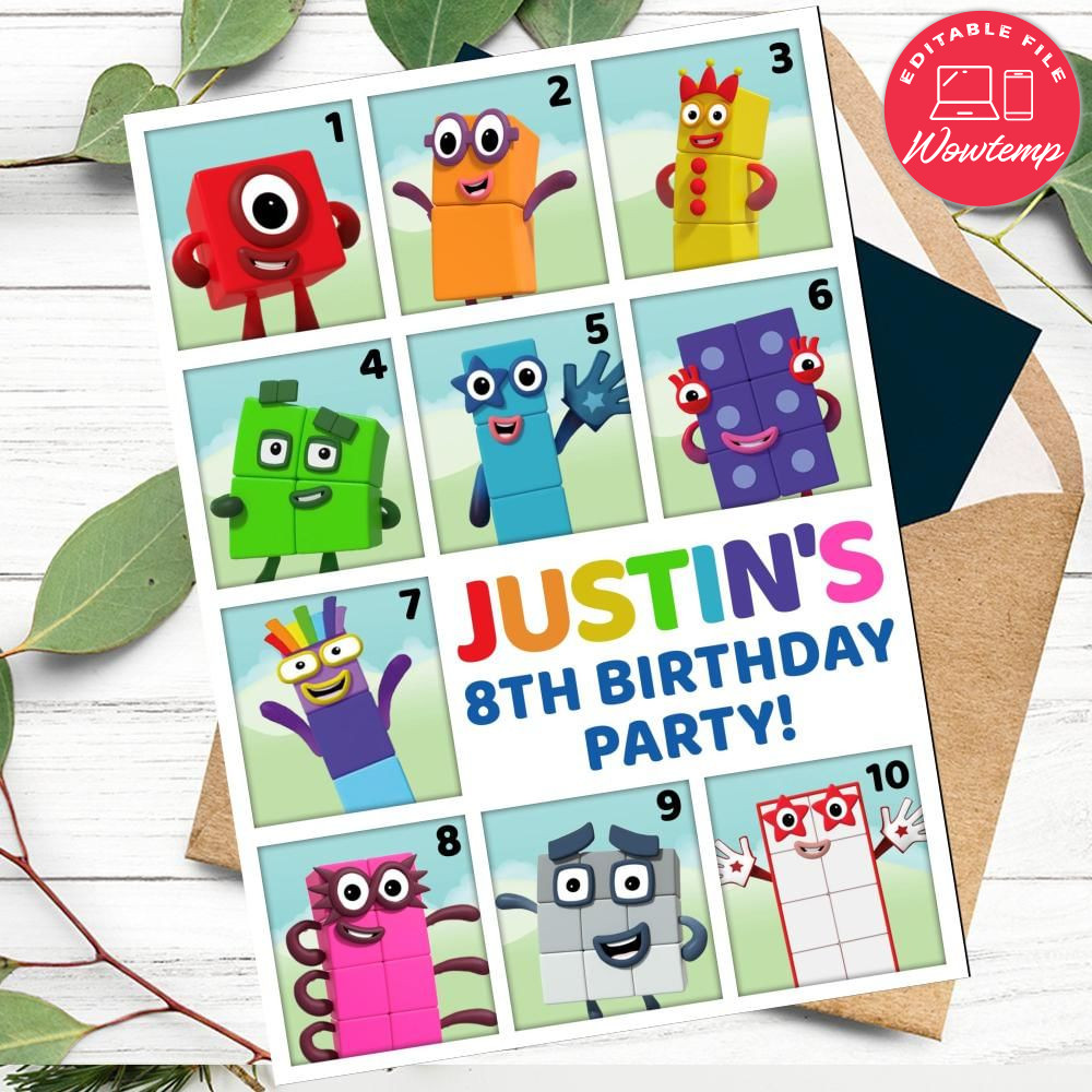 Numberblocks Personalized Birthday Card | Wowtemp