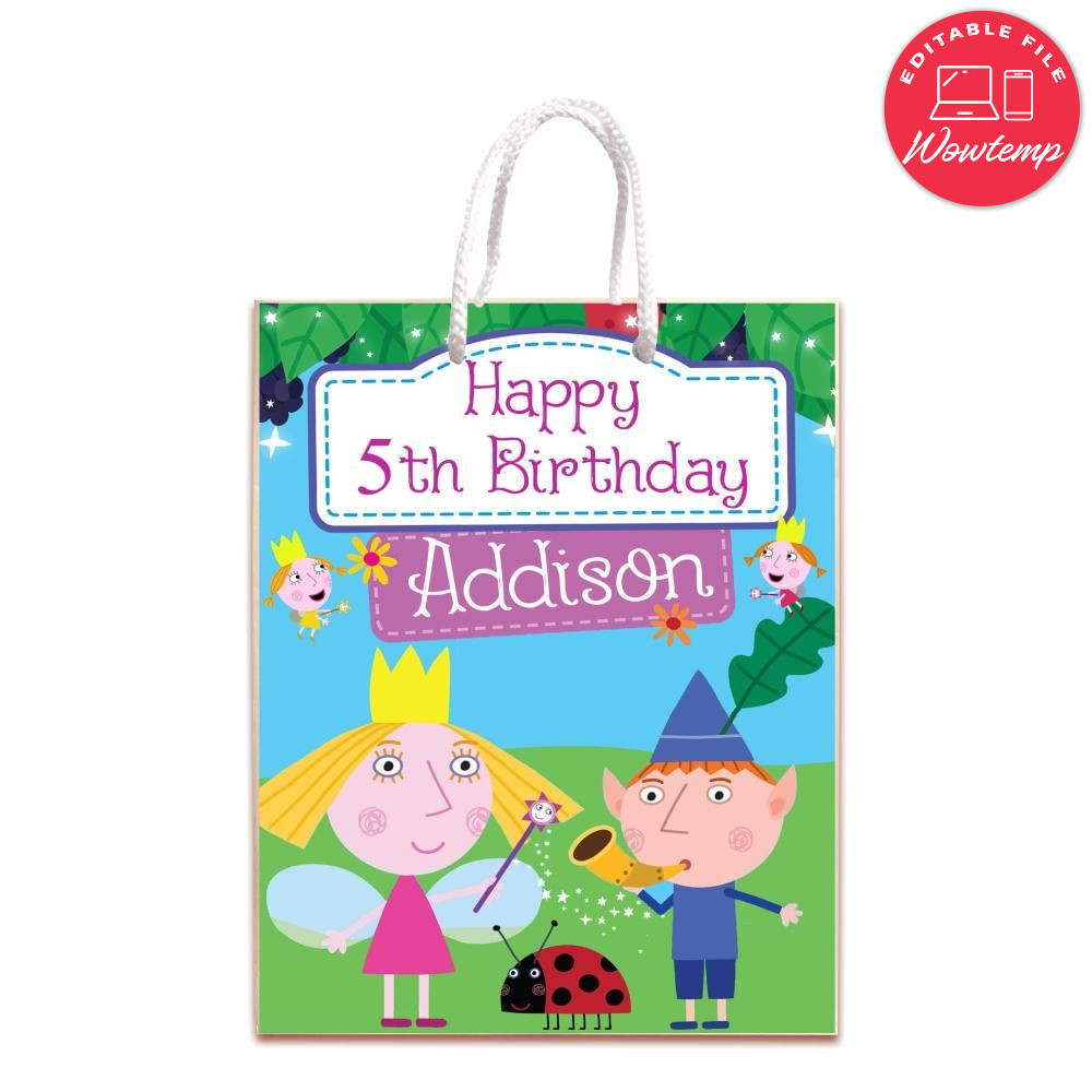 Ben And Holly's Little Kingdom Gift Bag Label Template Printable DIY ...