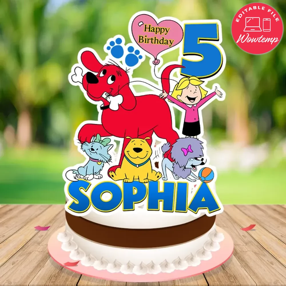 Clifford Birthday Cake Topper Template Printable | Wowtemp