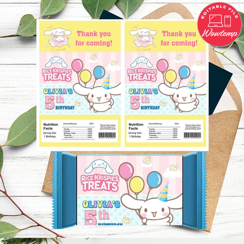 Cinnamoroll Rice Krispies Treats Template Printable | Wowtemp