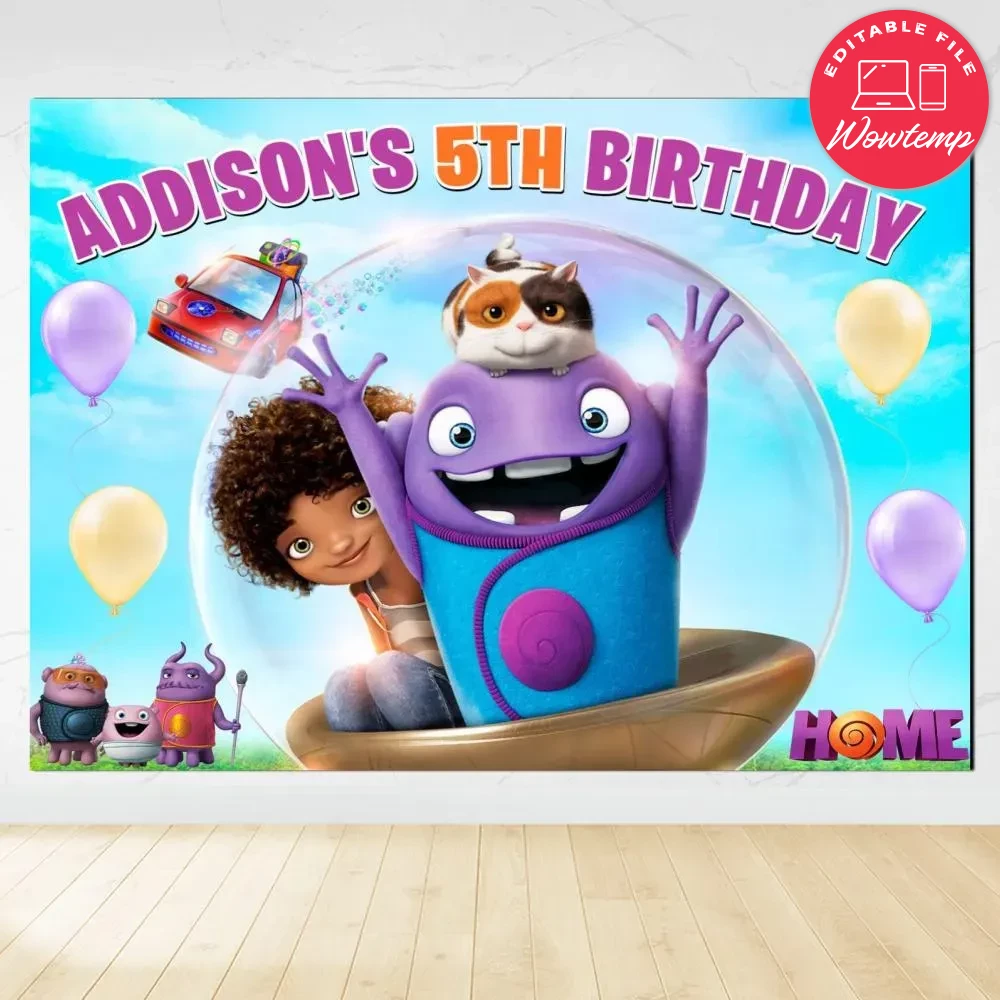 Boov Birthday Backdrop Digital File Template | Wowtemp