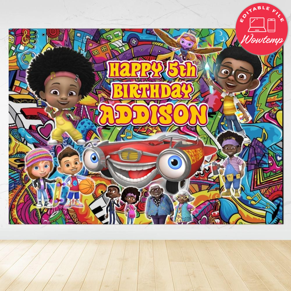 Motown magic Birthday Backdrop Digital File Template | Wowtemp