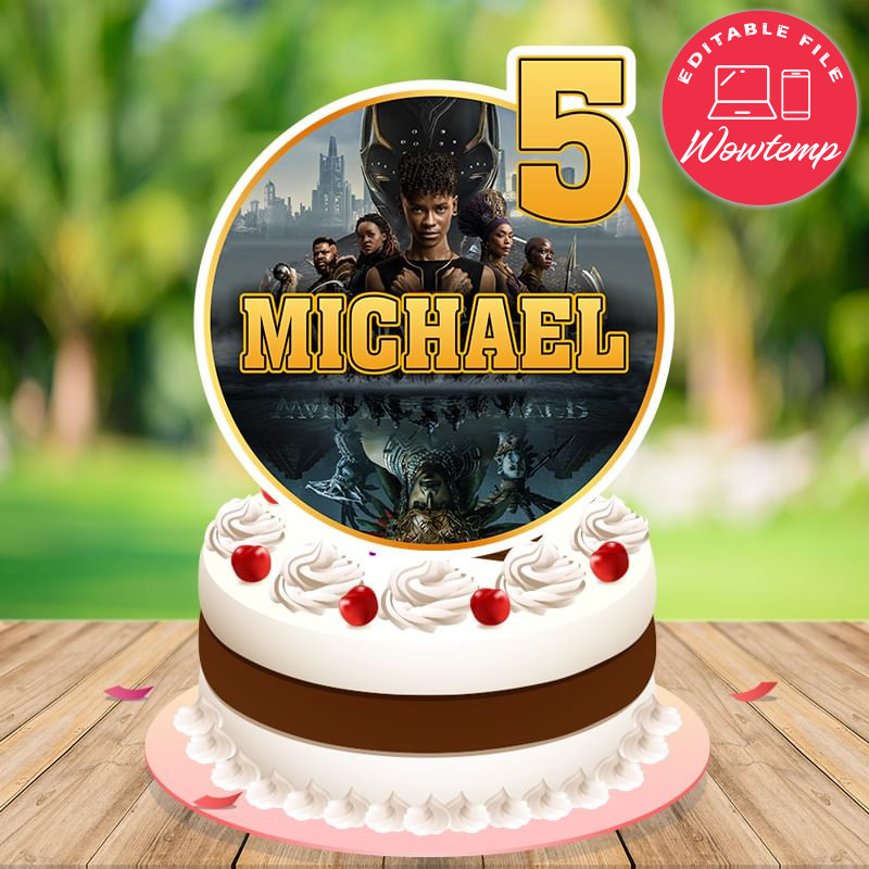 Wakanda Forever Birthday Cake Topper Template Printable DIY | Wowtemp