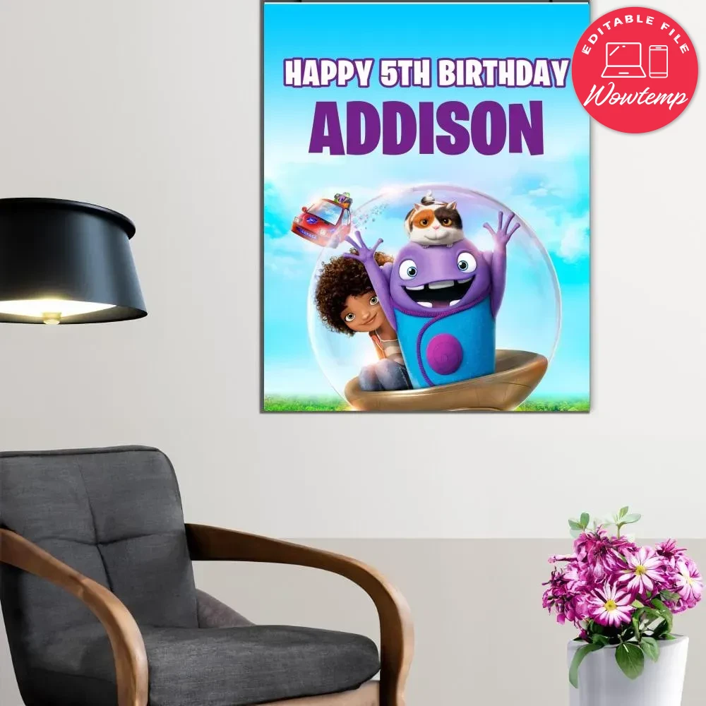 Boov Birthday Welcome Sign Digital File Printable DIY | Wowtemp