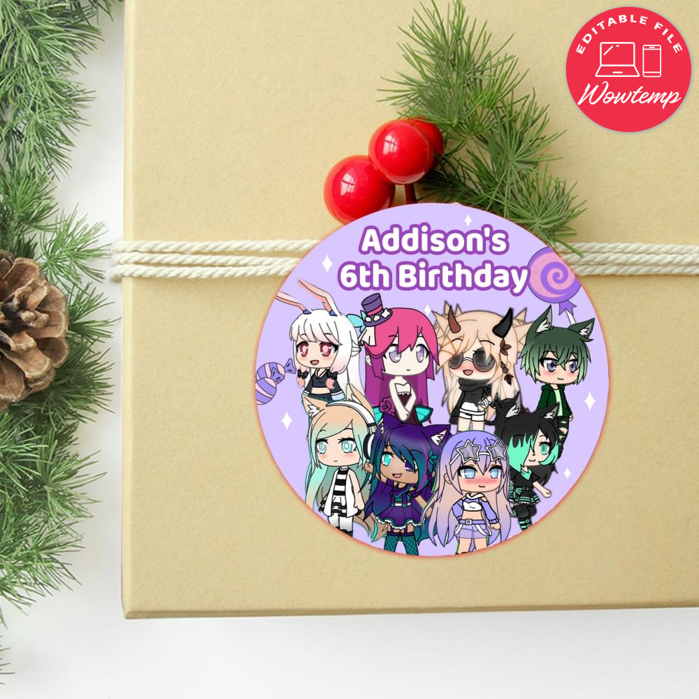 Gacha Life Circle Sticker Template Customizable DIY | Wowtemp