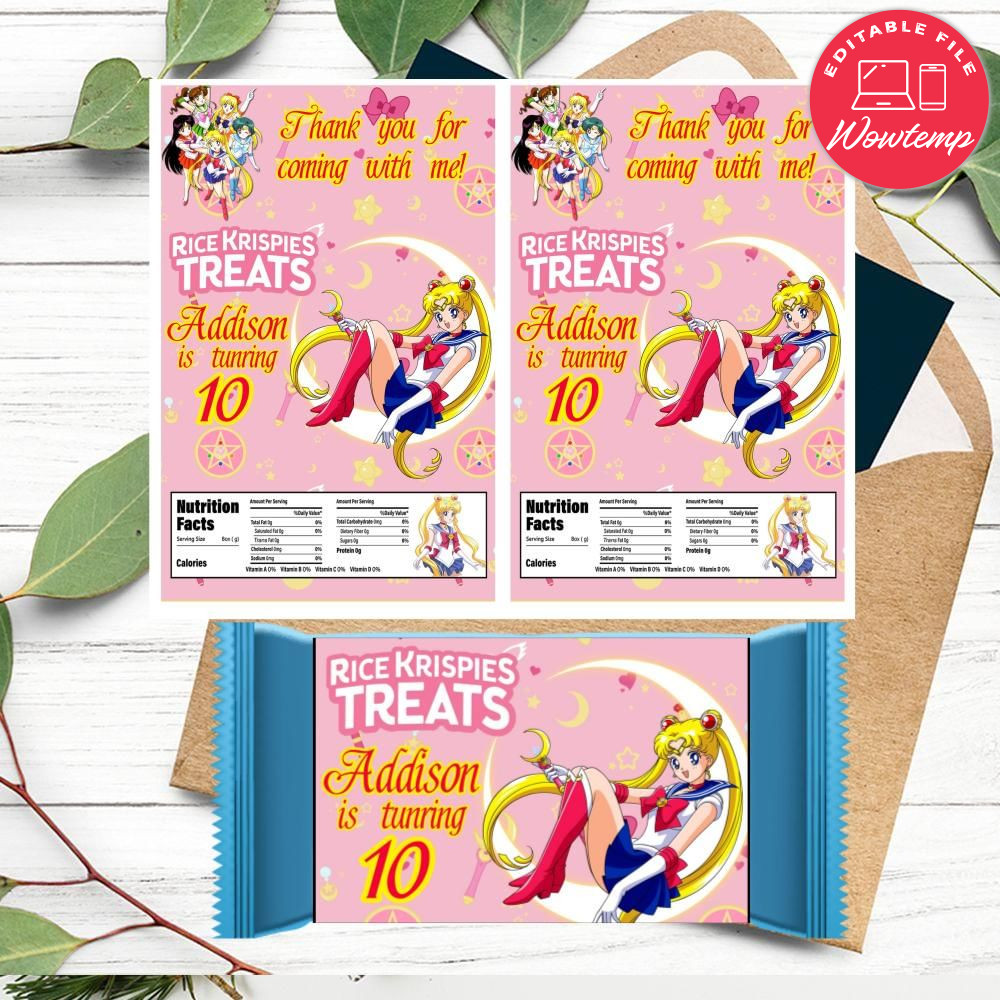 Sailor Moon Rice Krispies Treats Template Printable DIY | Wowtemp