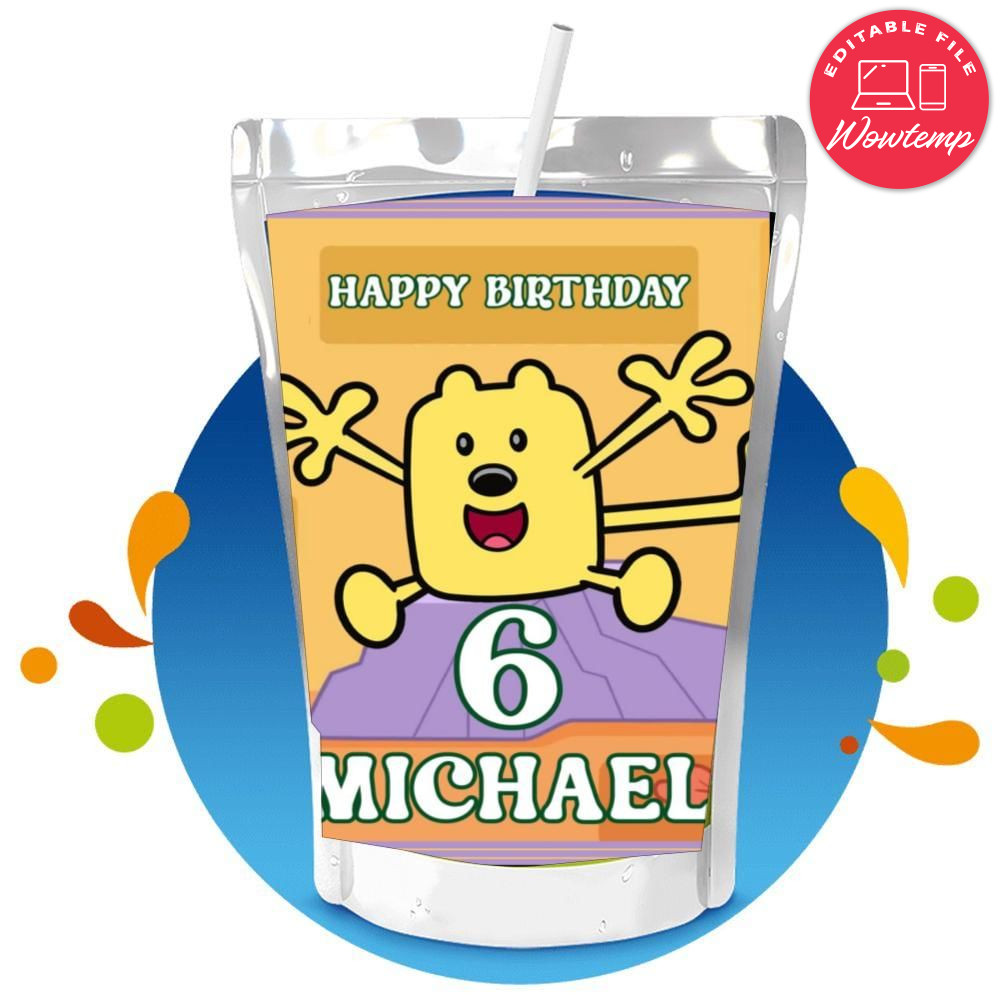 Wow Wow Wubbzy Capri Sun Birthday Digital File Printable | Wowtemp