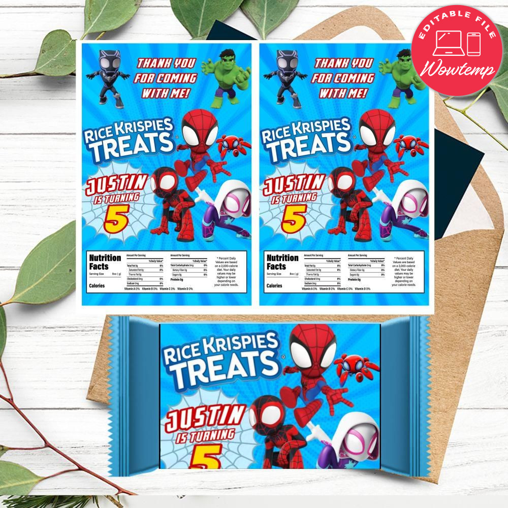 Spidey Rice Krispies Treats Template Printable DIY | Wowtemp
