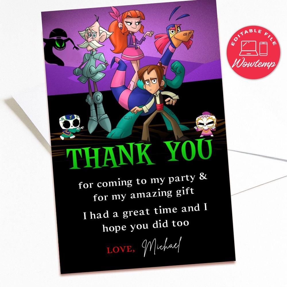 Legend Quest Thank you card Customizable Template DIY | Wowtemp